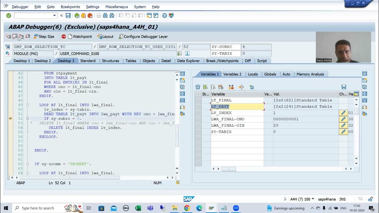 50 - Module Pool Programming - Table Control With Wizard - Line Selectability Part10 - YouTube