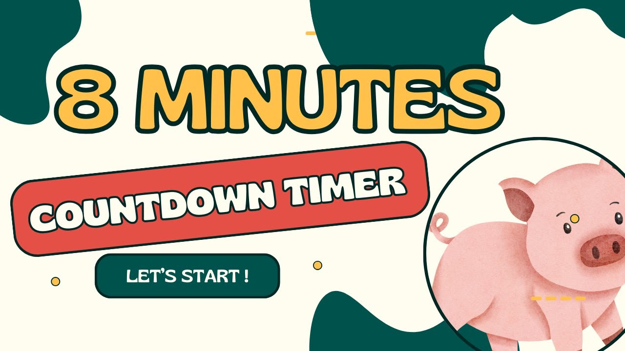 🐷 Pig countdown timer from 8 minutes to zero in minutes and seconds ...