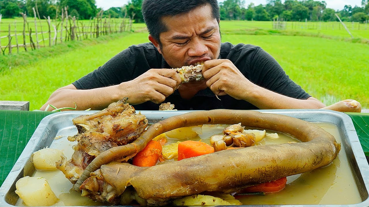 Amazing Delicious Cow Tail | Cooking And Eat Cow Tail In Rural Village ...