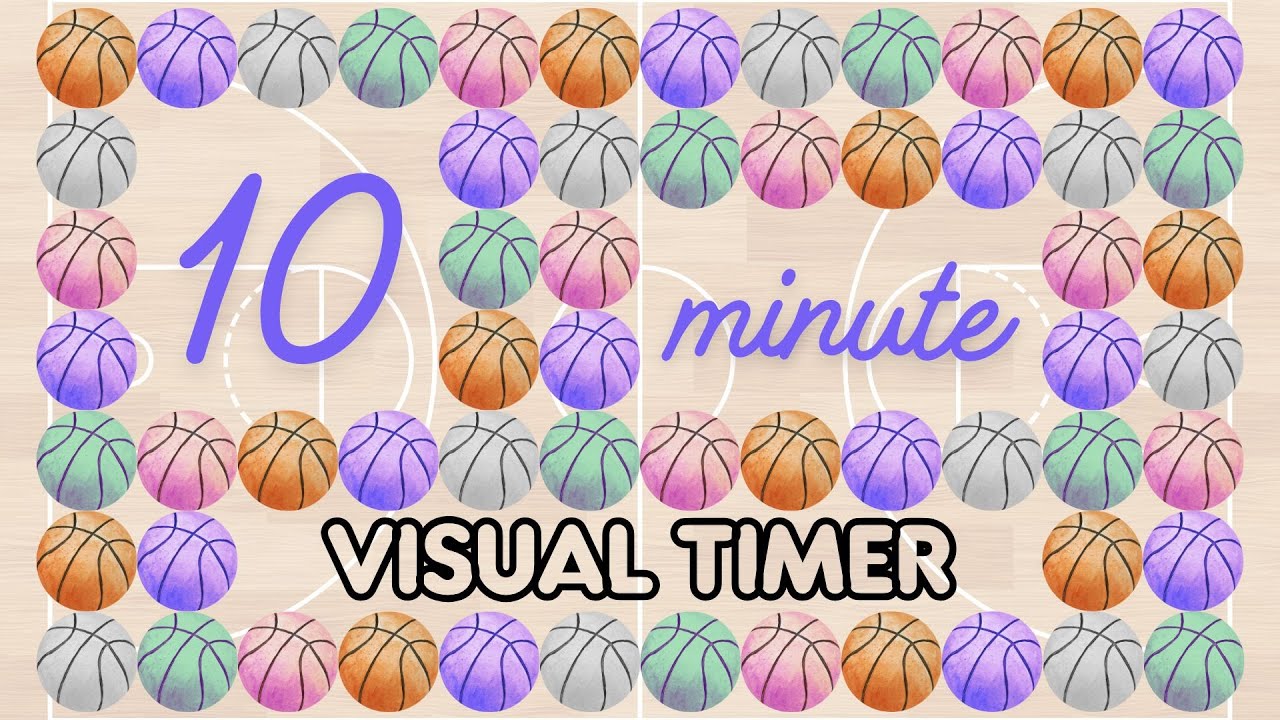 🏀 10-Minute Basketball Timer | Disappearing Balls with Upbeat Music 🎶 ...