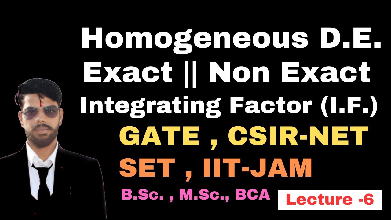Homogeneous DE || Exact DE || Non-Exact DE || Integrating Factor (I.F ...