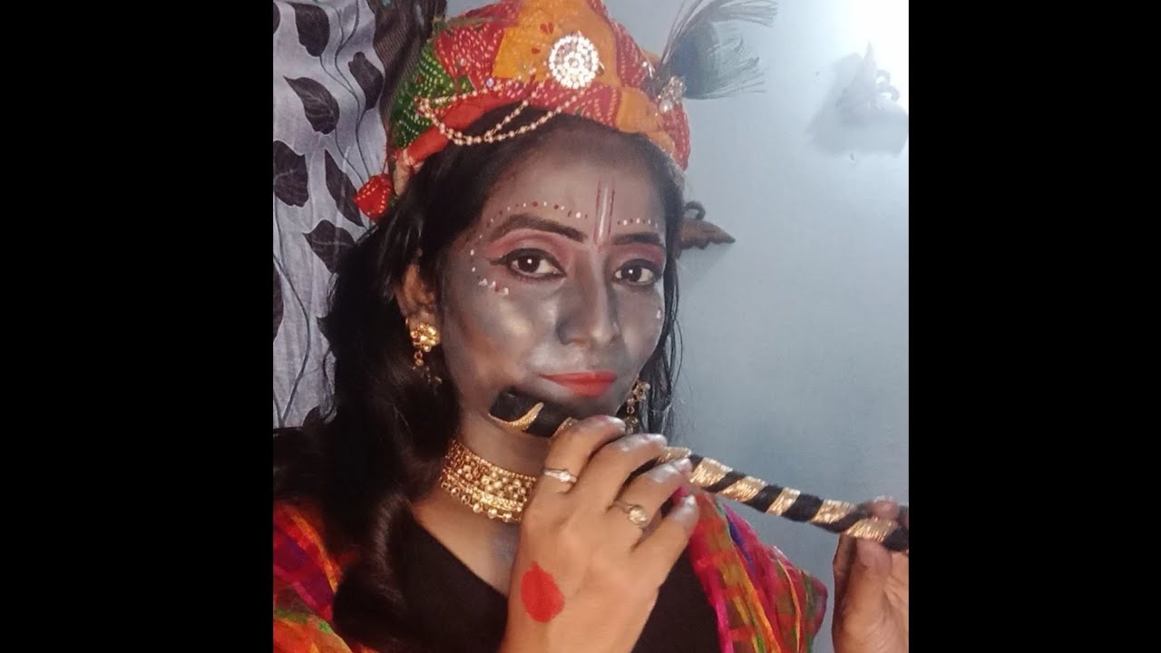 Shri Krishna makeup tutorial for janmashtami. - YouTube
