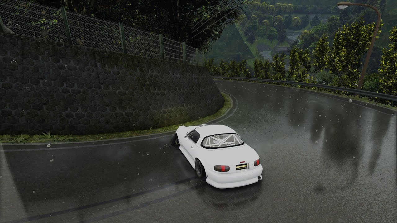 Rainy day touge vibe using Satan's Miata || Steering Wheel gameplay ...