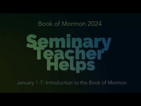 Seminary Teacher Helps: Book of Mormon Introductory Material - YouTube