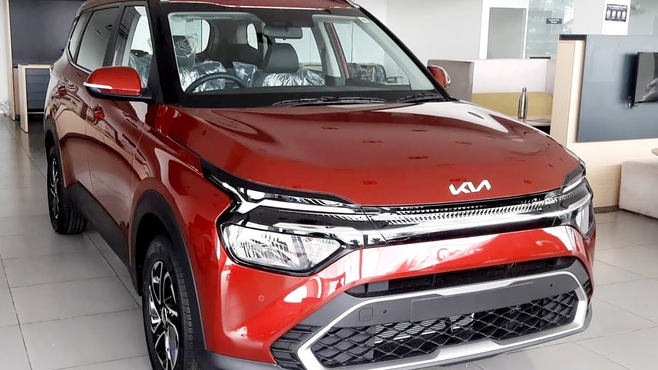 Kia Carens Red Colour Prestige Plus 1.4 Turbo Petrol || Walk-around ...