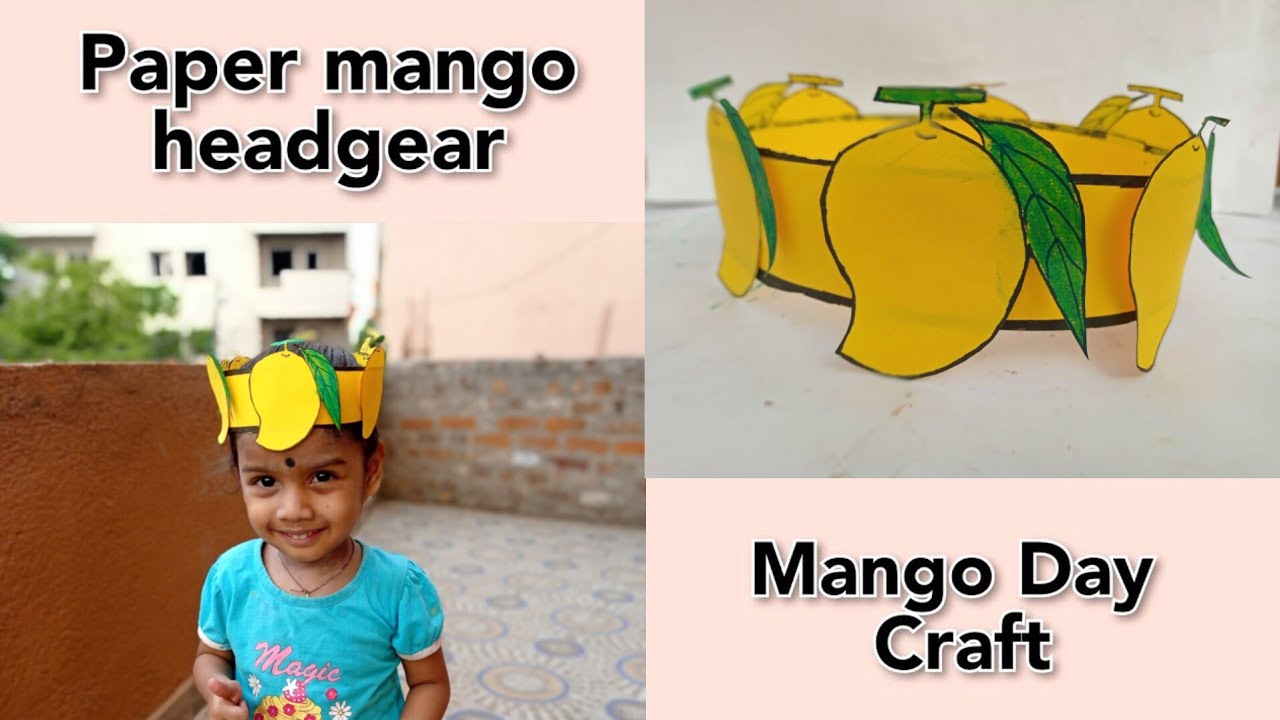 Origami Paper Crown ll mango headgear || Mango day craft || Mango crown ...