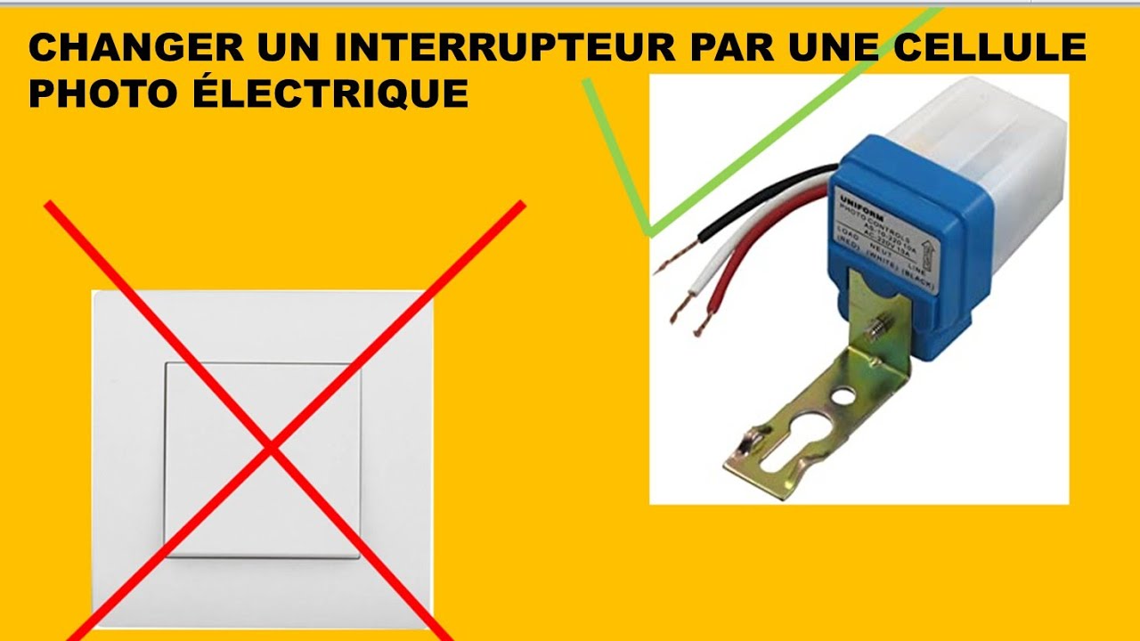 Remplacement d'un interrupteur par une cellule photoélectrique - YouTube