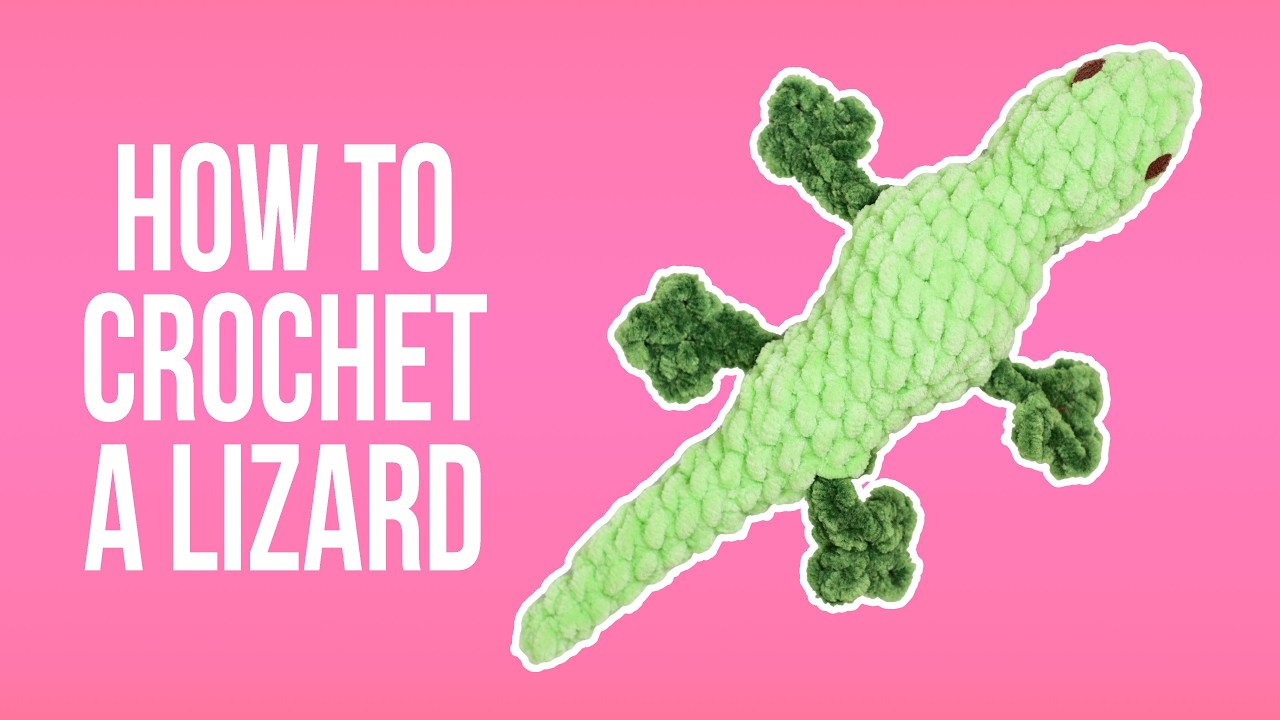 Lizard Crochet Tutorial for Beginners. No Sew Amigurumi Gecto Plushie ...