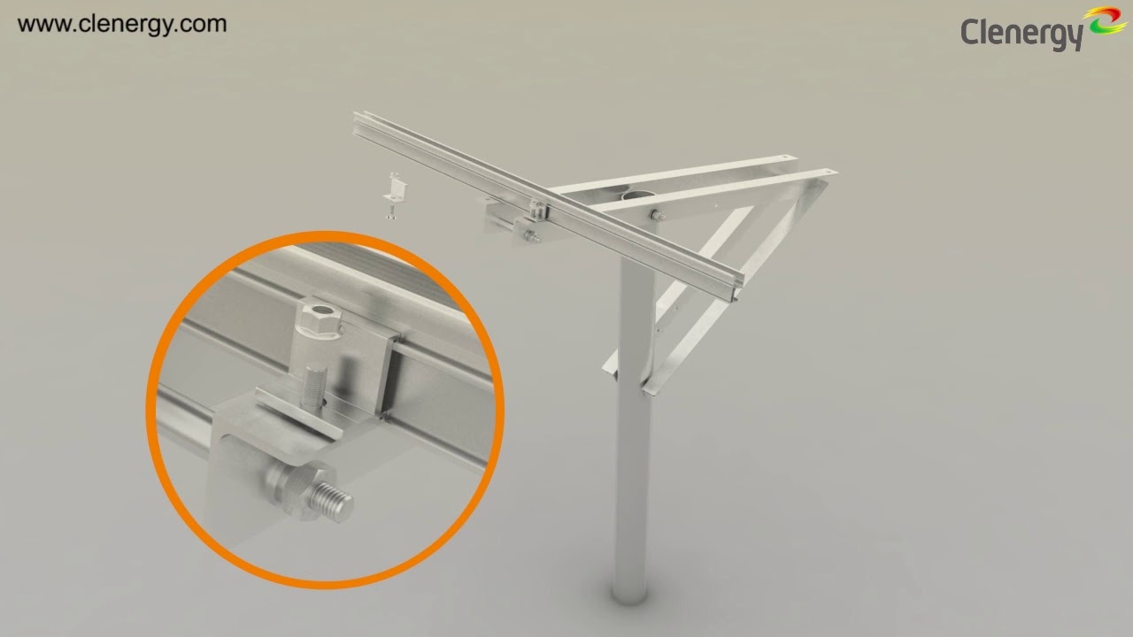 Install PV-ezRack PostMount 1 A for Solar Panel - YouTube