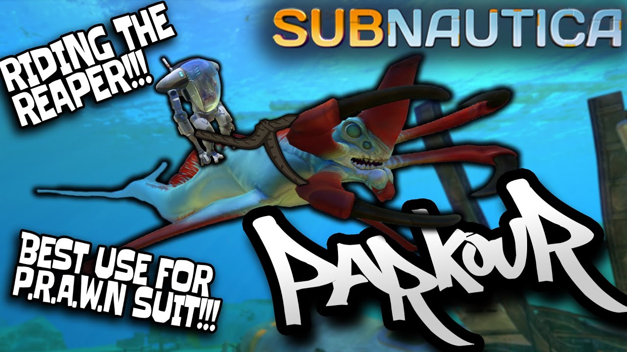 SUBNAUTICA PARKOUR WITH P.R.A.W.N. SUIT!! | PRECURSOR GUN SWING ...