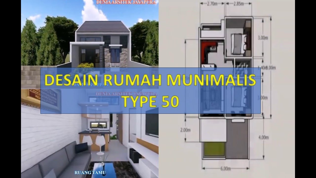 Desain Rumah Minimalis Type 50 - YouTube