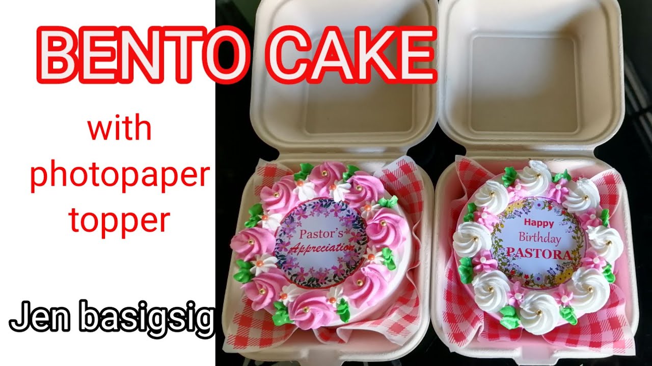 BENTO cake with photopaper topper - YouTube