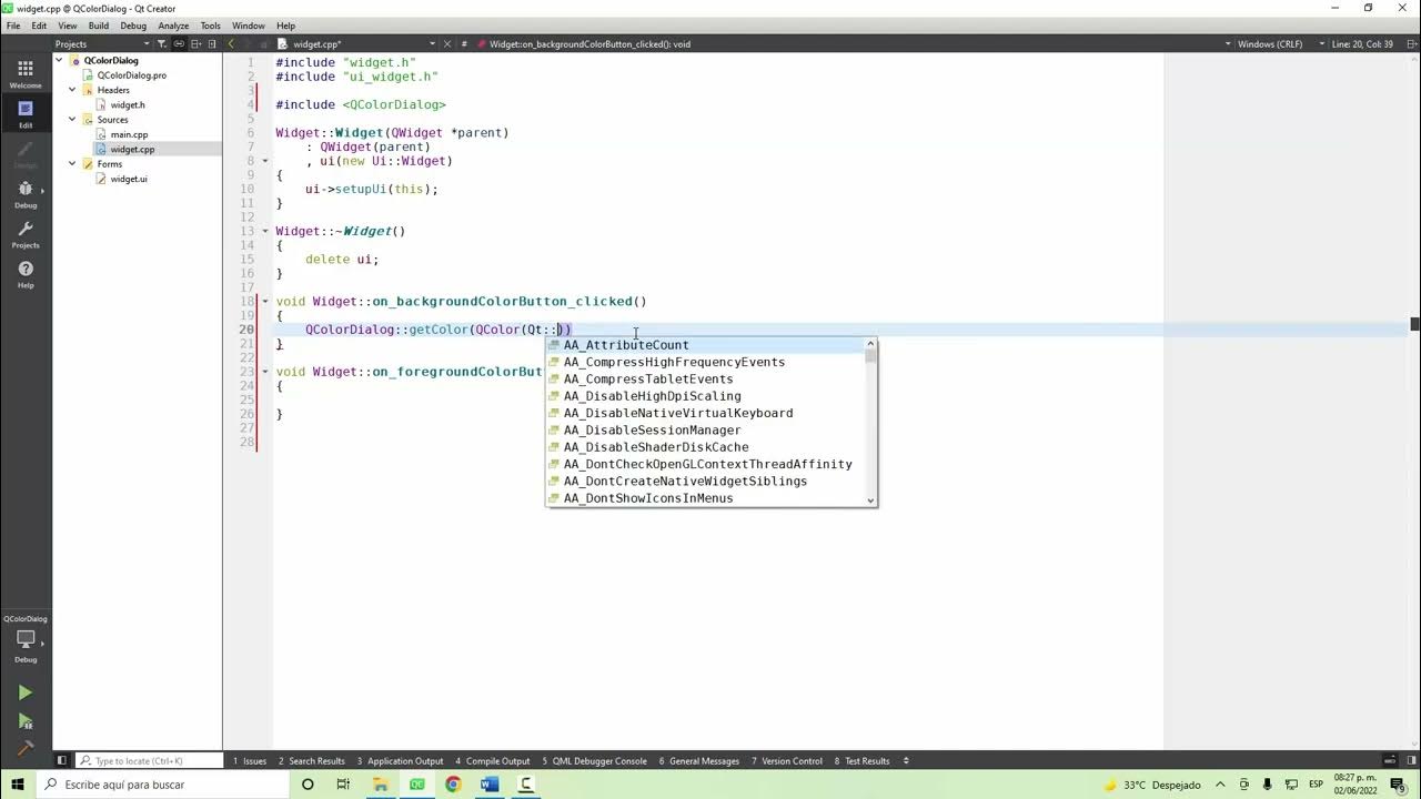 Tutorial Qt Creator 017 Qcolordialog Youtube