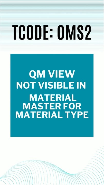 SAP QM | Quality Management View not Visible in Material Master for Material Type | OMS2 - YouTube
