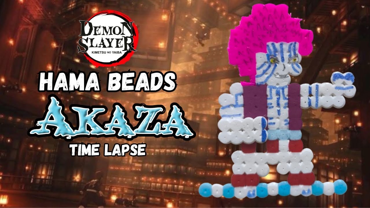 Akaza Hama Beads Demon Slayer ️ Pixel Art Time Lapse - YouTube
