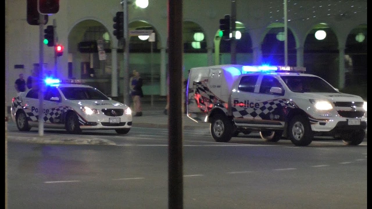 ACT Police x3 Responding to an emergency late Friday night in Civic ...