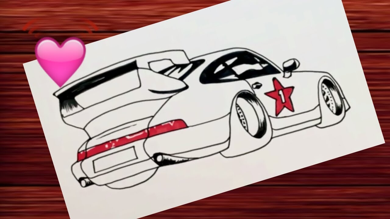 How To Draw A Porsche 911 Gt3 Rs Step by Step - How To Draw A Race Car ...