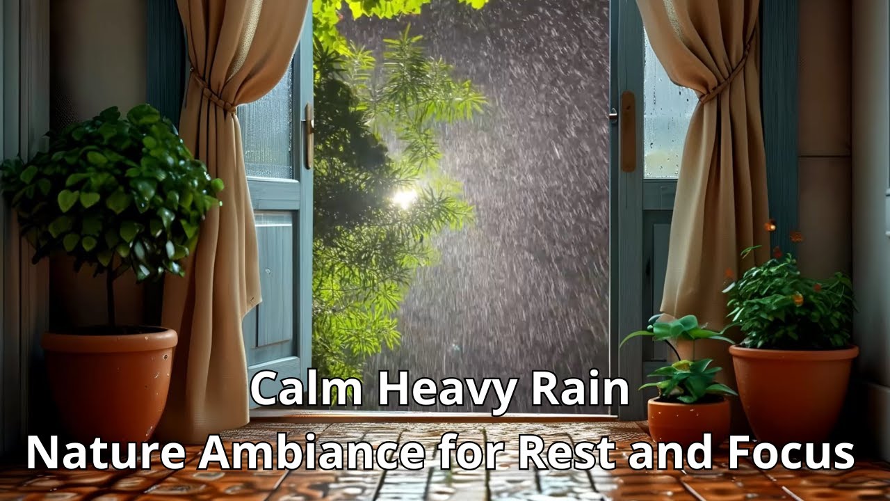Calm Heavy Rain Outside the House, Calming Atmosphere Outside to Rest ...