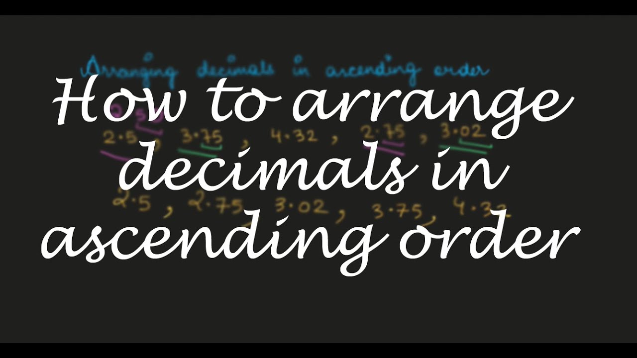 How to arrange decimals in ascending order (Hindi) | arranging decimals ...