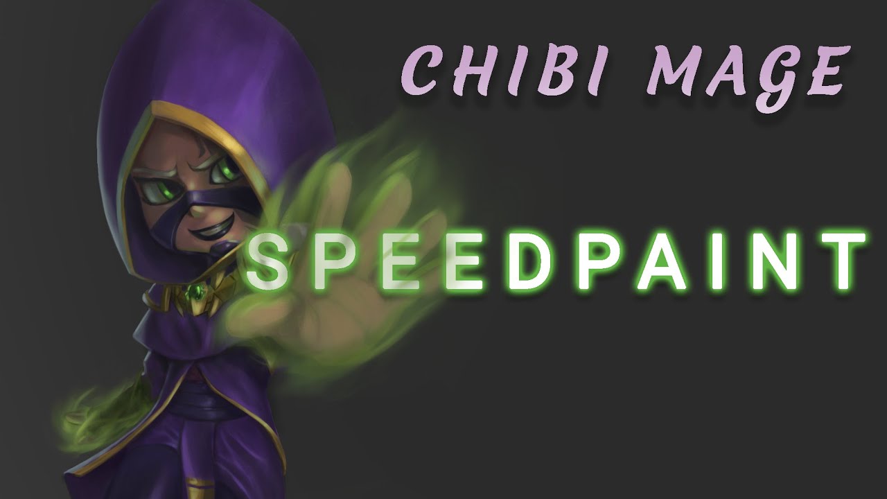 Mage Caster Chibi Character Concept - Timelapse - YouTube