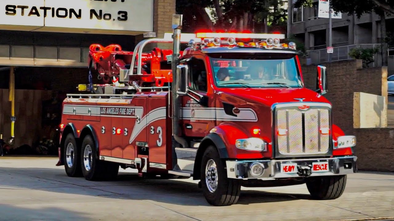 LAFD Heavy Rescue 3 Responding - YouTube