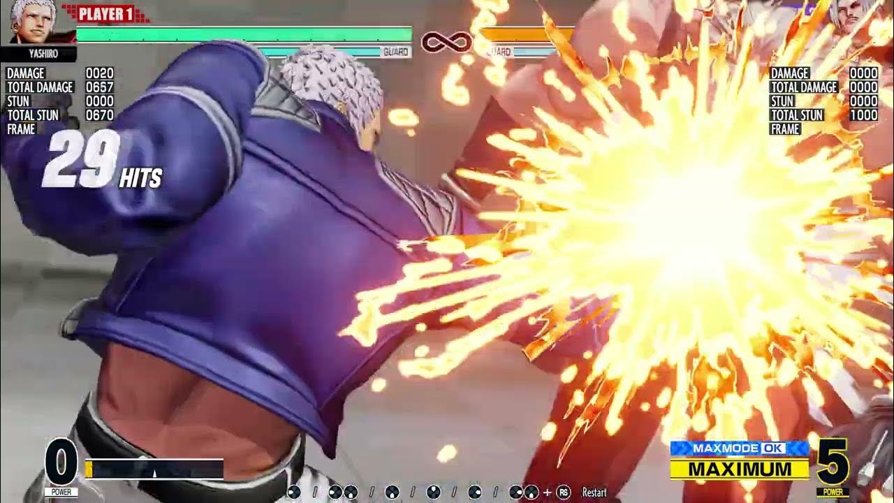 KOF XV Yashiro 883 Dmg Midscreen Crossup Combo (No Blue Raw Max) - YouTube