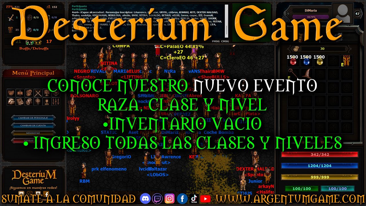Nuevo Evento [Clase,Raza,Nivel] Desterium Game Argentum Online - YouTube