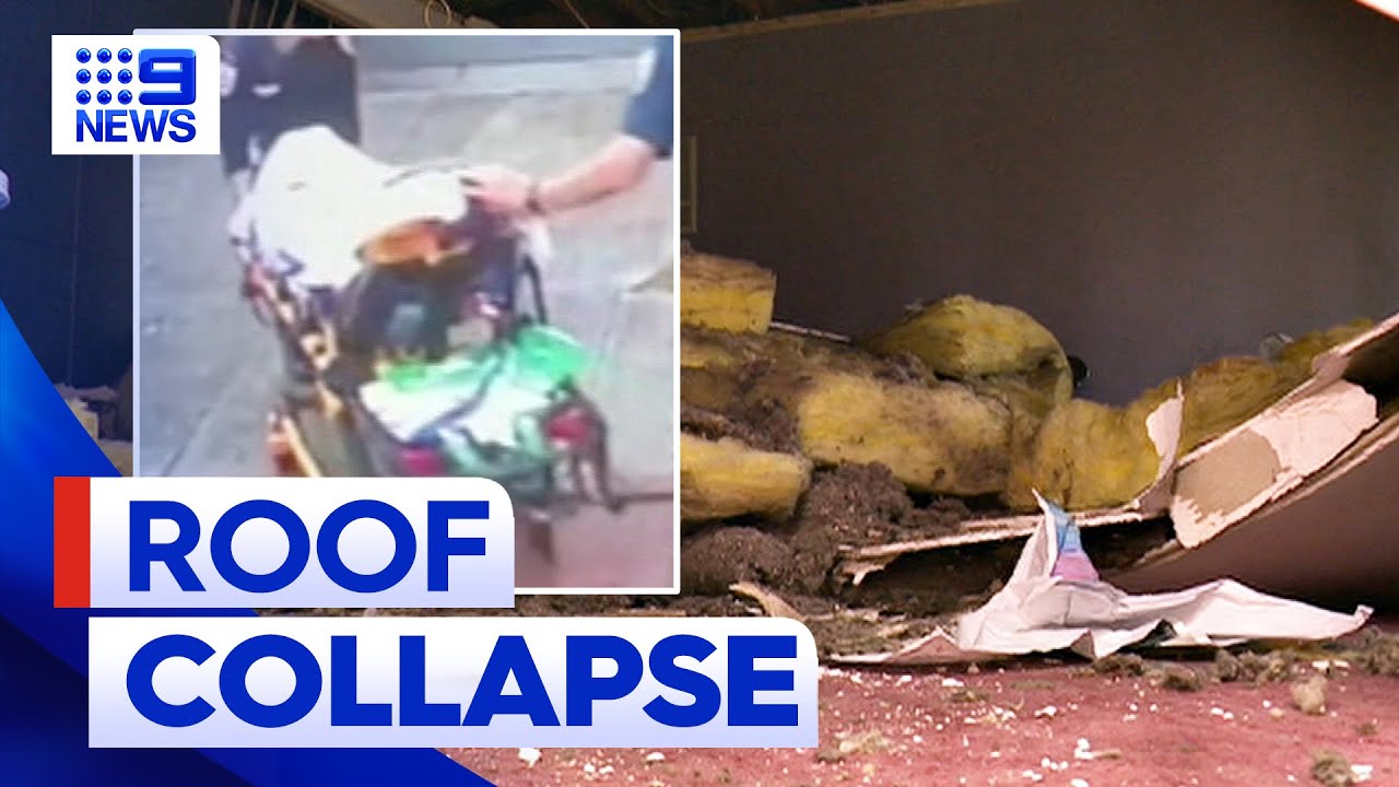 Elderly woman escapes after roof collapse | 9 News Australia - YouTube