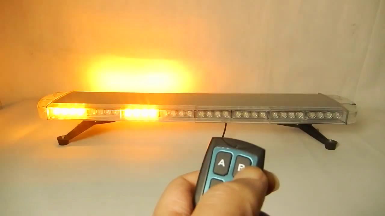 wireless and Amber/White Change-color led emergency light bar - YouTube