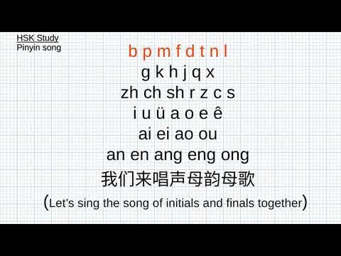 Chinese Pinyin song - learn mandarin initials and finals - YouTube