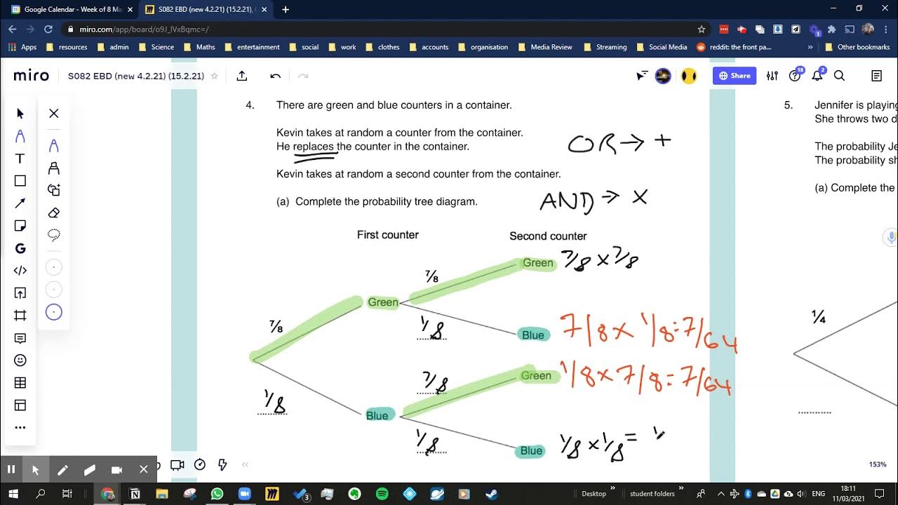 AND and OR in probability trees (GCSE Maths) - YouTube