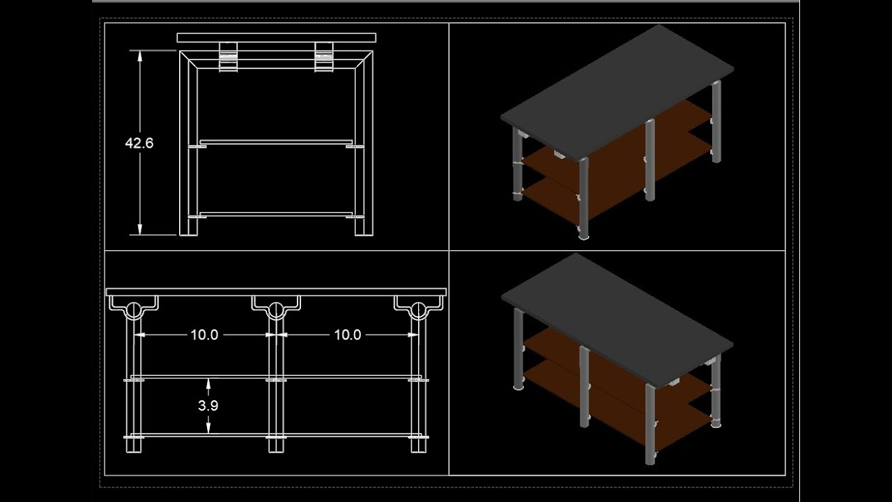 Furniture design AutoCAD 3D - YouTube