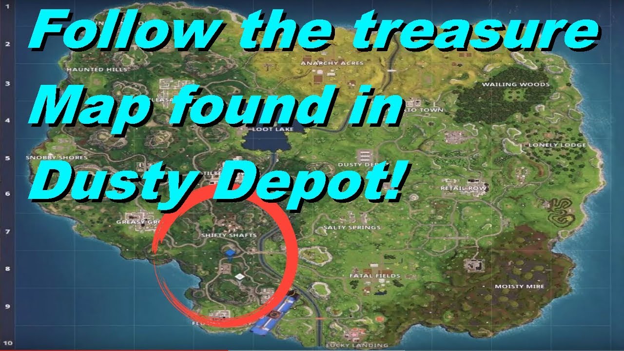 Fortnite Battle Royale - Follow the treasure Map found in Dusty Depot ...