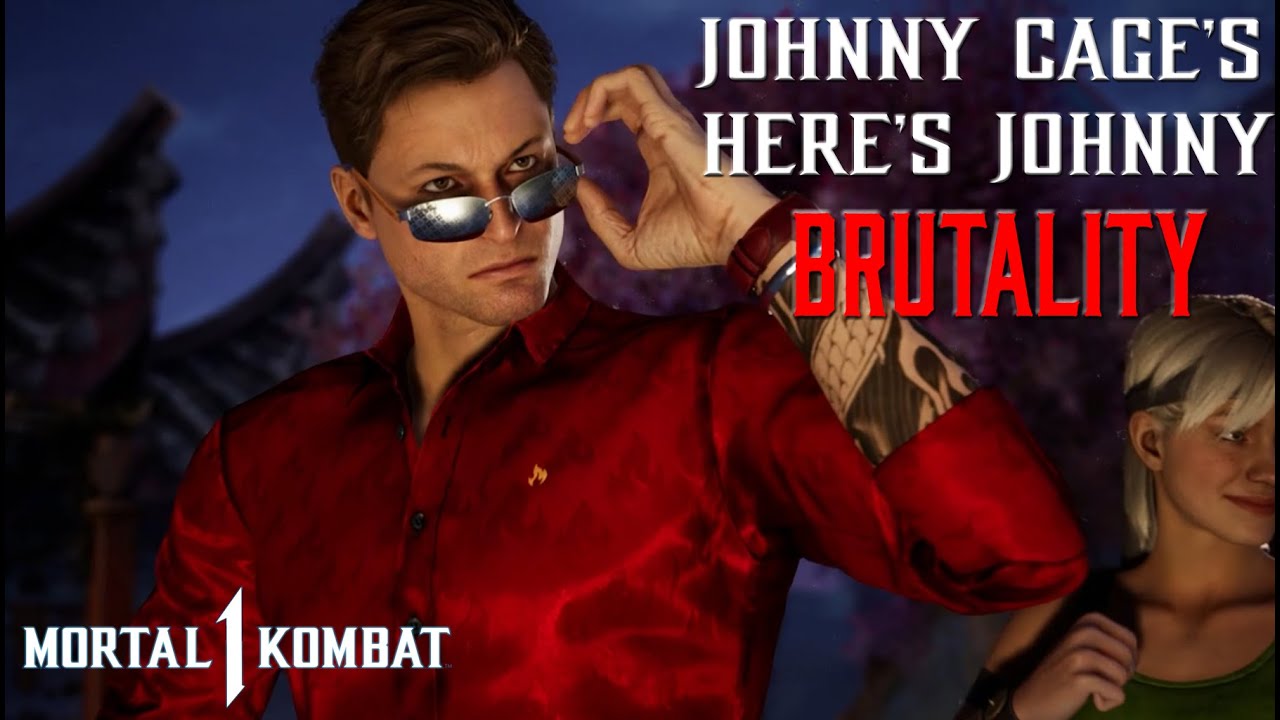 Mortal Kombat 1 - Johnny Cage's Here's Johnny Brutality - YouTube