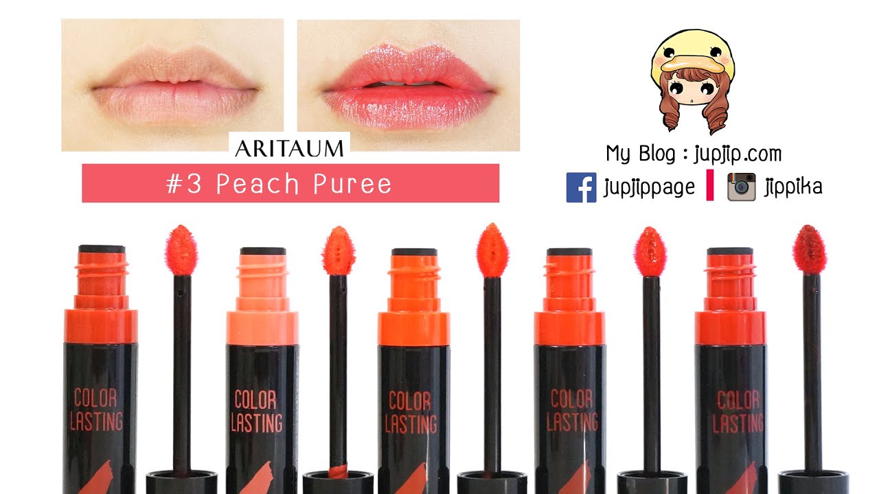Mini LIPs review :: Aritaum color lasting tint #03 Peach Puree ,, ทิ้นท ...