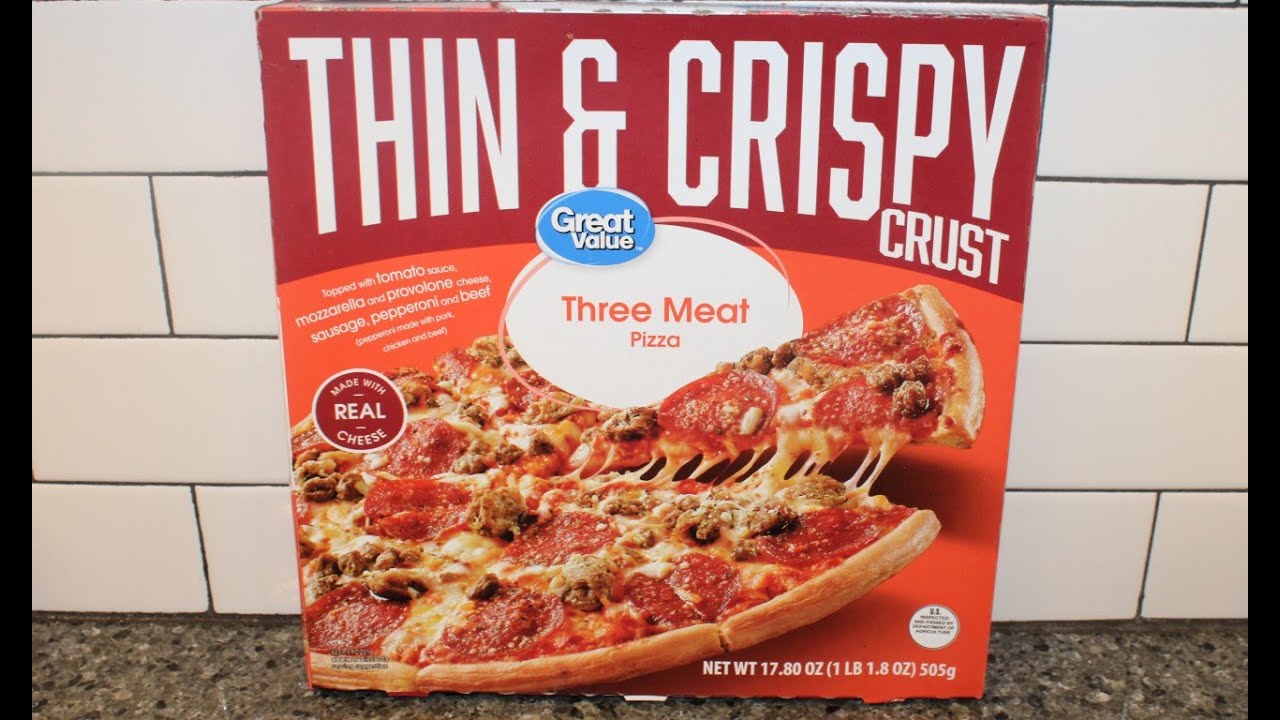 Great Value (Walmart) Thin & Crispy Three Meat Pizza Review - YouTube