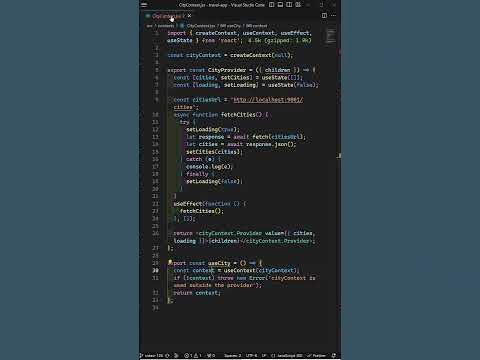 Create city provider hook for creating cities list context api in React - react18 #react - YouTube
