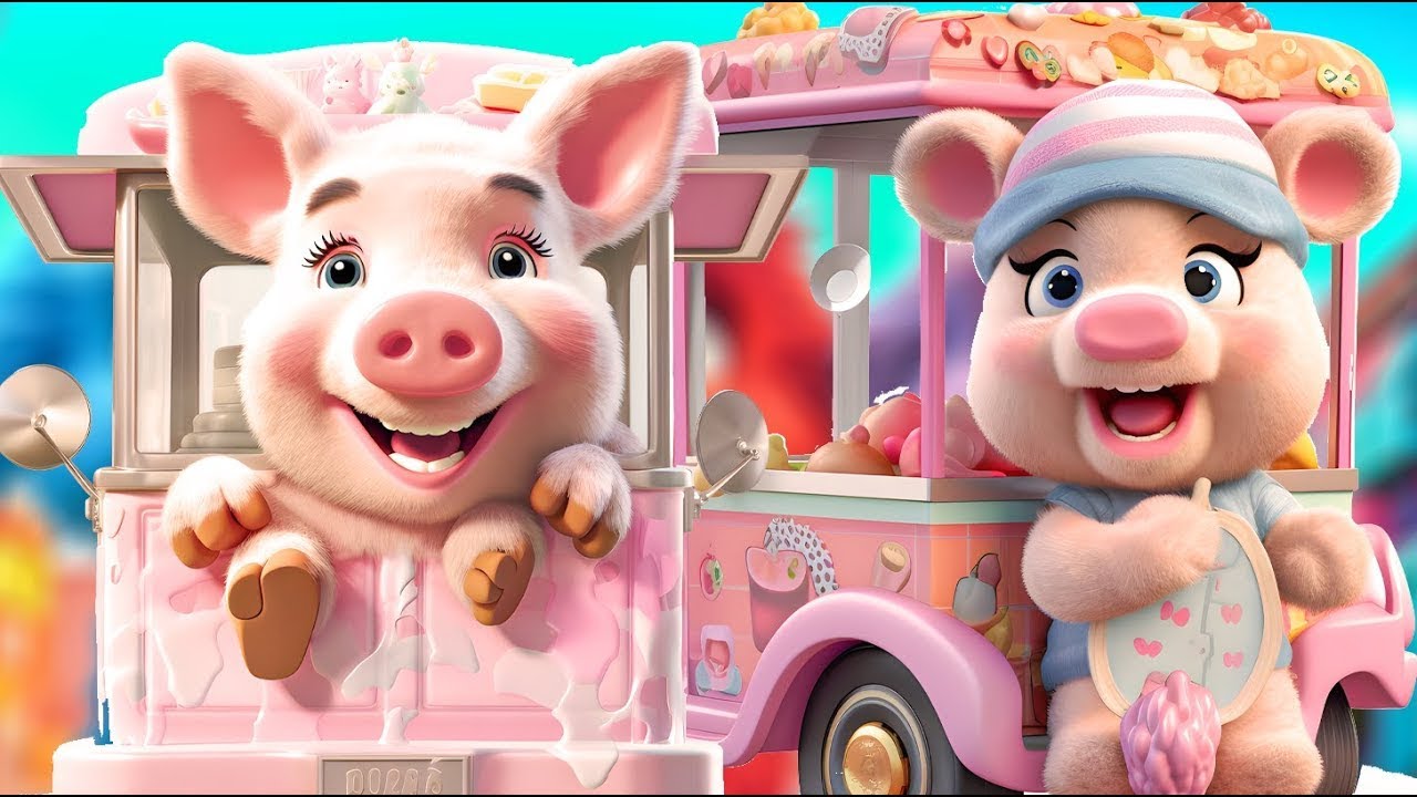 3 pig the Bus Challenge - Animal Cartoon - Nursery Rhymes & Kids Songs ...