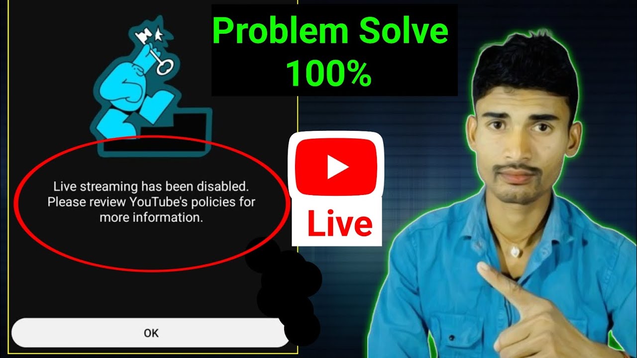 Live streaming has been disabled. Please review YouTube's policies for ...