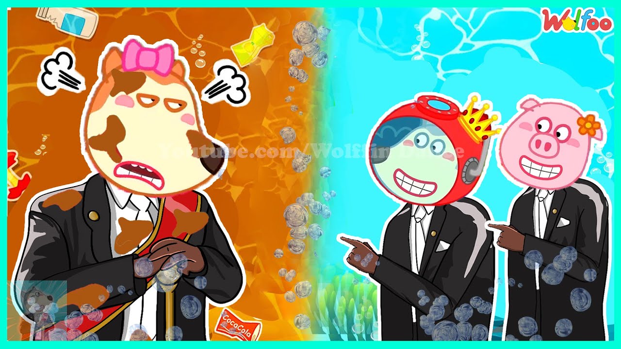 WOLFOO Doesn't Play with Dirty Mermaid | Coffin Dance Meme Song - YouTube