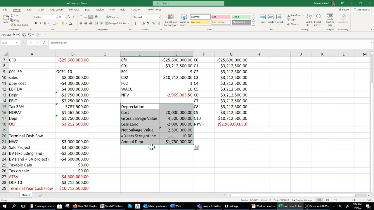 FINA 3313 - Aero Capital Budgeting HW Problems - YouTube