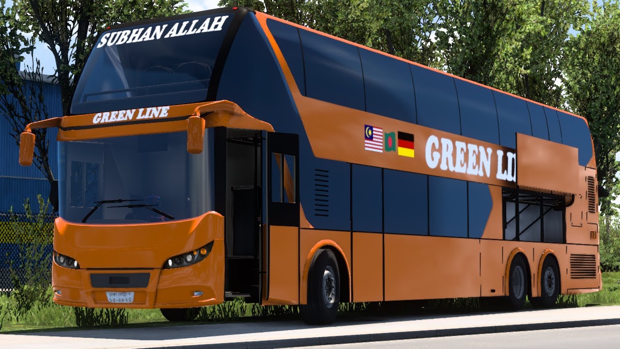 Green Link Man Double Decker Mod ets2 - YouTube