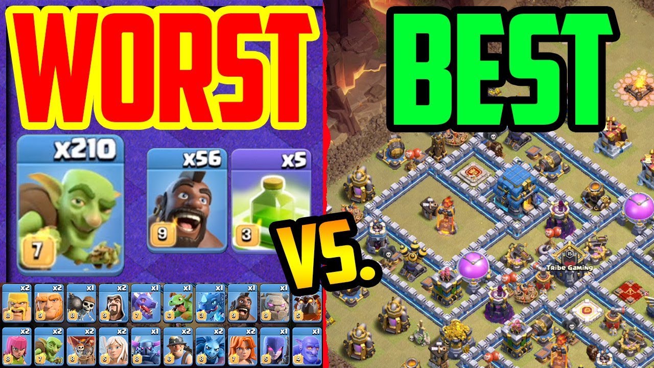 The WORST Armies vs. The BEST Bases in Clash of Clans! - YouTube