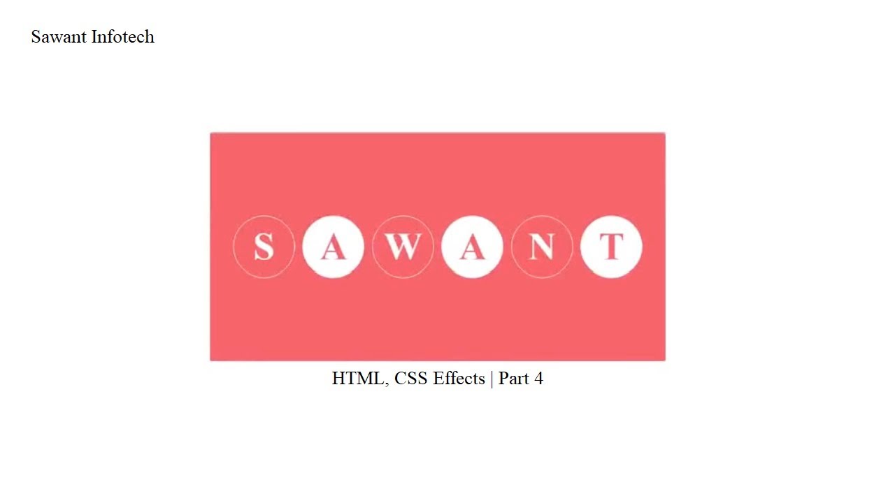 Creating a Simple Name Poster Design using HTML and CSS 😍 | Sawant Infotech😉 - YouTube