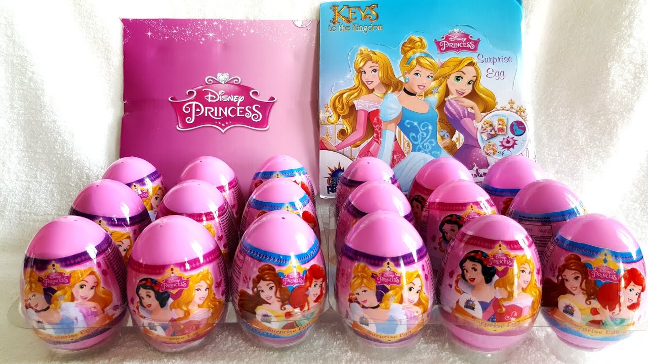 Disney Princess Surprise Eggs Video #1 of 2 - 9 Kinder Surprise Egg ...