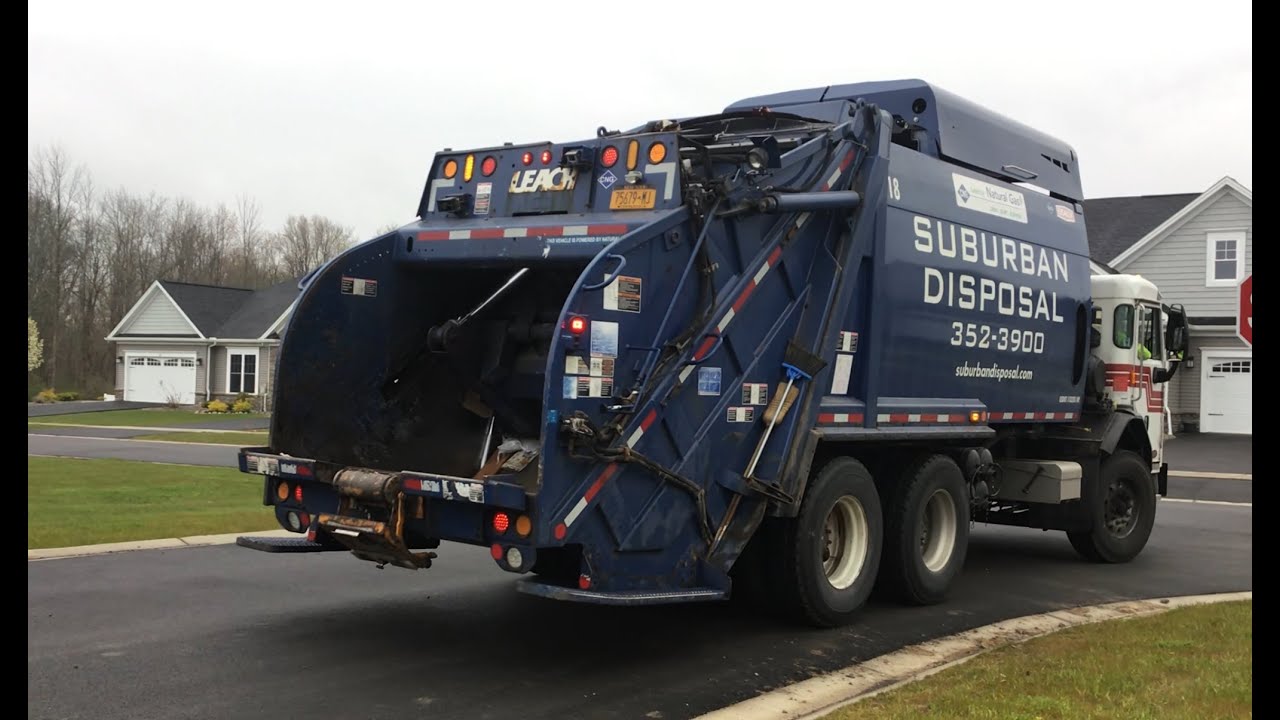 Suburban Disposal CNG Peterbilt Leach Rear Loader - YouTube