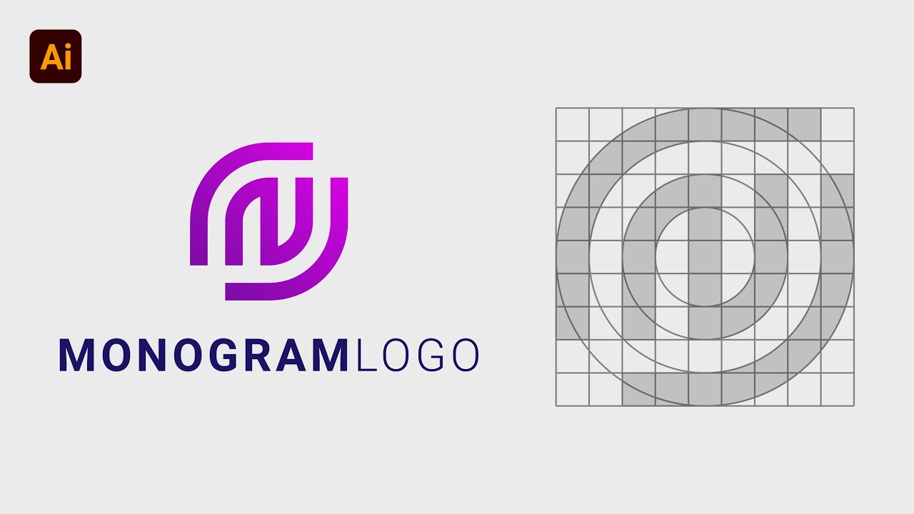 Minimal Monogram Logo Design in Adobe Illustrator - YouTube