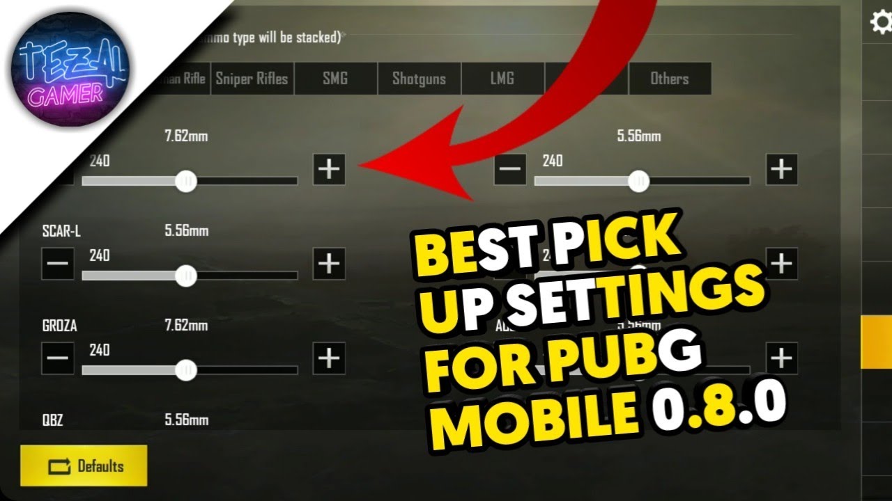 Pubg mobile new pick up setting Guide | Best efficient ammunition ...