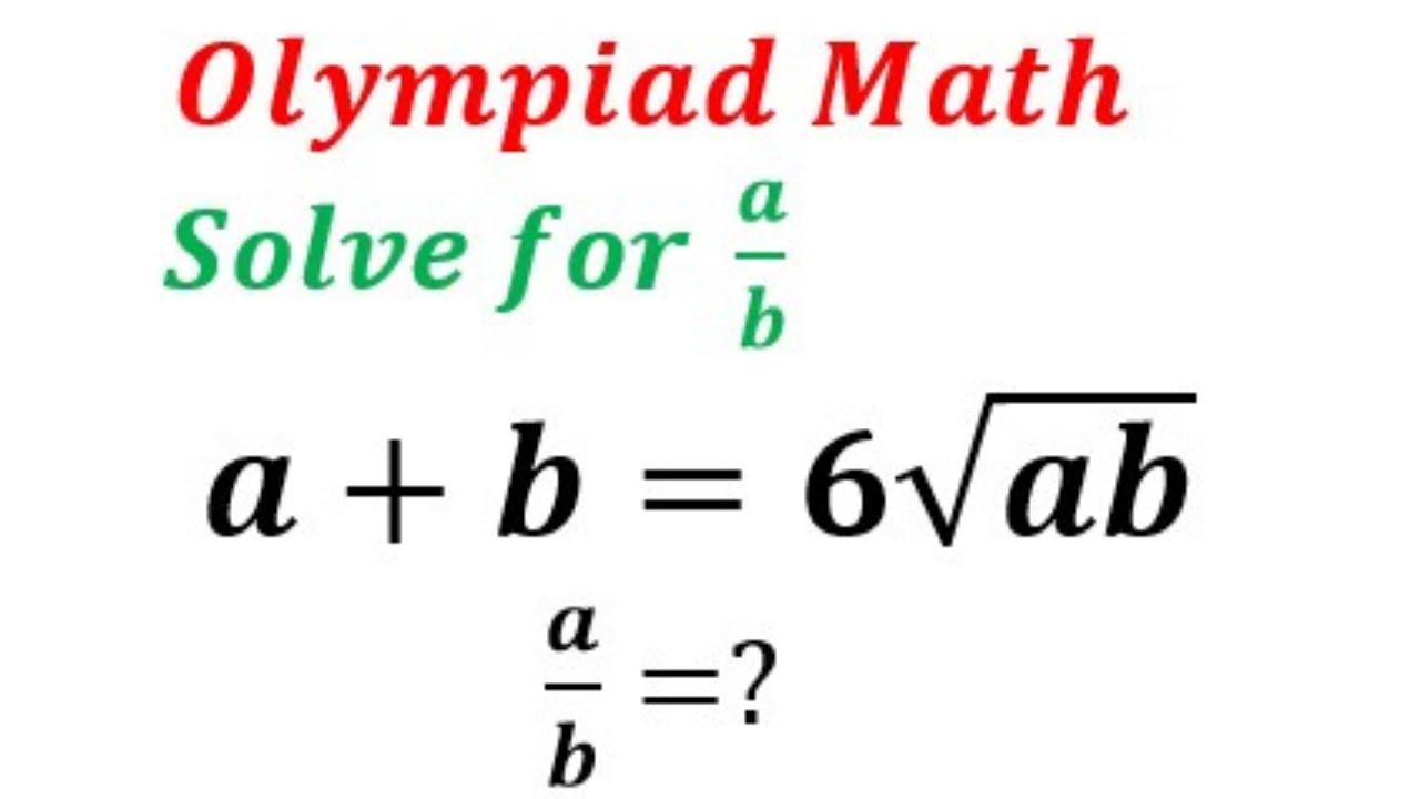Nice Math Problem: Math Olympiad Questions - YouTube
