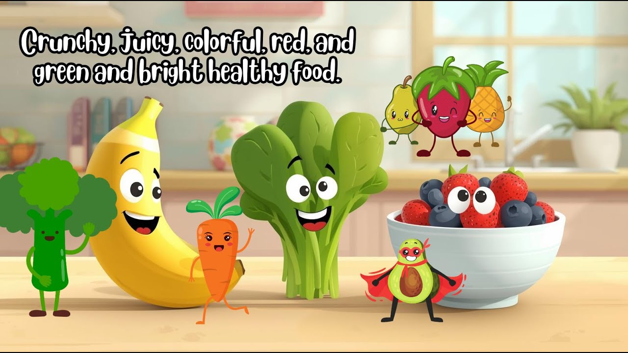 🍎 Munch Munch Your Lunch | Healthy Eating Song for Kids | Fruits ...
